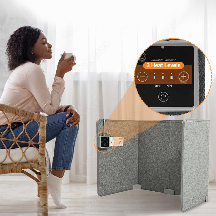 Foldable Space Heater - Silent Radiant Heat - Leg & Foot Warmer with T ...